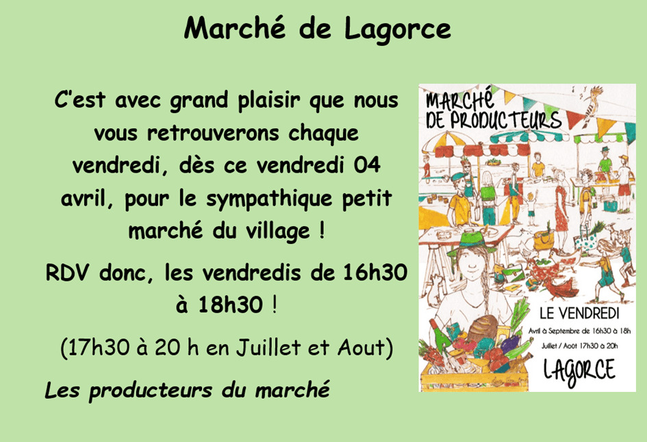 Reprise marché des producteurs - Le village de Lagorce : Le village de ...